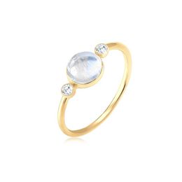 Elli Fingerring »Geo Trend Blogger Edelstein Zirkonia 925 Silber« Gold 54 mm Eleganter Ring aus 925er Sterling Silber