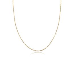 Elli Kette ohne Anhänger »Basic Figaro-Kette Klassisch 925 Sterling Silber« Gold 40 Elegante Basic Halskette aus 925er Sterling Silber