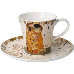 Goebel Becher Der Kuss, Fine China-Porzellan, von Gustav Klimt, bunt