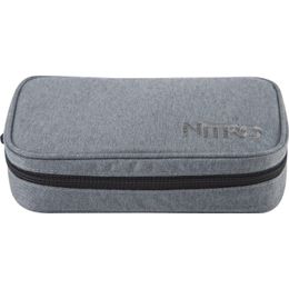 Nitro Federtasche Pencil Case XL, Federmäppchen, Schlampermäppchen, Faulenzer Box, Stifte Etui, grau