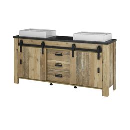 Doppelwaschtisch Schwaz - holzfarben - 164 cm - 91 cm - 43 cm - Sconto