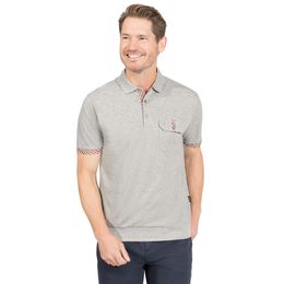 Poloshirt Hajo "Kurzarm-Poloshirt" Gr. 52/54, grau (grau, meliert) Herren Shirts Kurzarm