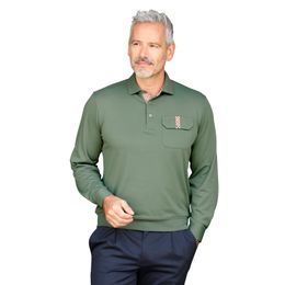 Poloshirt Hajo "Langarm-Poloshirt" Gr. 60/62, grün (moos) Herren Shirts Langarm