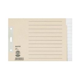Leitz Aktenordner Register aus Tauenpapier blanko, 240 x 160 m, grau
