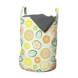 Abakuhaus Wäschesäckchen Wäschekorb mit Griffen Kordelzugverschluss für Waschsalons, Bunt Verschiedene Citrus Pattern