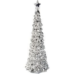 Creativ deco Dekobaum Weihnachtsdeko (1 St), mit schimmernder Oberfläche und Stern, silberfarben