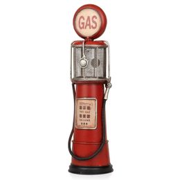 Moritz Spardose Blech-Spardose Zapfsäule Gas rot, Modell Nostalgie Antik-Stil Retro Blechmodell Miniatur Nachbildung
