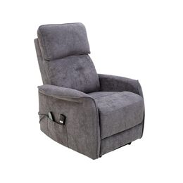 Elektrischer Massage TV Sessel mit Wärmefunktion Stoffbezug grau