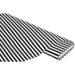 buttinette Streifen-Jersey, schwarz/weiß