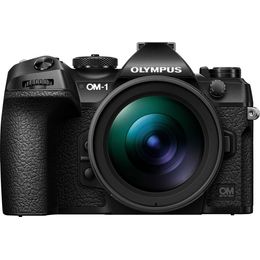 Olympus OM-1 12-40 F2,8 PRO II Kit Systemkamera (ED 12-40mm F2,8 PRO II, 20,4 MP, Bluetooth, WLAN), schwarz
