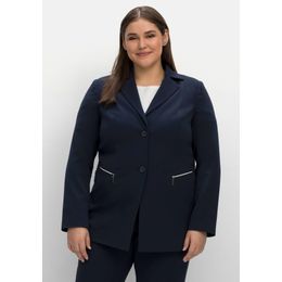 sheego Große Größen: Blazer mit Reißverschluss-Taschen, nachtblau, Gr.50