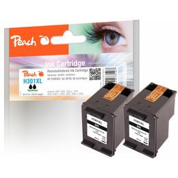 Peach HP 301 XLbk 2 Druckk&ouml;pfe XL 2*bk ersetzt HP No. 301XL bk*2, D8J45AE f&uuml;r z.B. HP DeskJet 1000, HP DeskJet 1010, HP DeskJet 1050, HP DeskJet 1050 a (wiederaufbereitet)