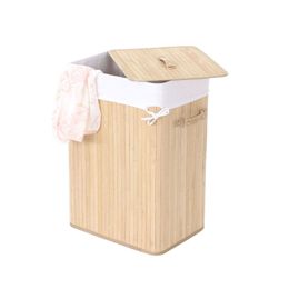 Wäschekorb MCW-C21, Laundry Wäschebox Wäschesammler Wäschebehälter Wäschetonne, Bambus 61x43x32cm 70l ~ naturfarben