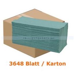 Papierhandtücher 3648 Blatt grün 25x32 cm Papierhandtuch in Lagenfalzung (C-Falzung), 1-lagig
