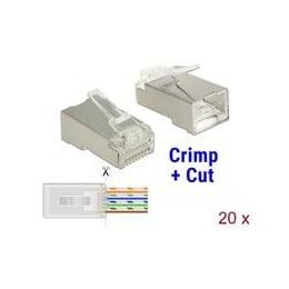 Delock RJ-45 Crimp+Cut Stecker Cat.6 STP transparent, 20 St&uuml;ck