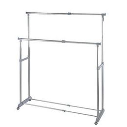 Wenko Teleskop-Garderobe Twin Bars grau Metall 95,0-163,0 x 98,0-168,0 cm