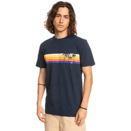 Quiksilver T-Shirt »Over Striped« Navy Blazer M M Stoff: Leichter Baumwolljersey