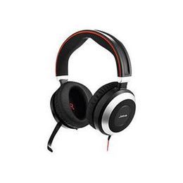 Jabra Evolve 80 MS Headset schwarz, rot