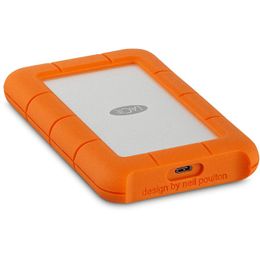 LaCie Rugged USB-C Festplatte, 1 TB HDD, 2,5 Zoll, extern, Silber/Orange