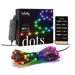Twinkly Dots Lichterkette, Multicolor Edition, schwarz, 200 LEDs
