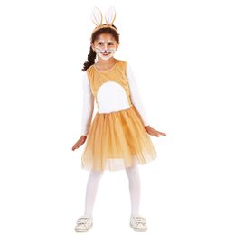 Exclusive Design by buttinette buttinette Kinderkleid "Hase", hellbraun/weiß