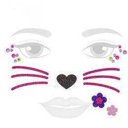 buttinette Face-Art-Tattoo "Katze", pink/lila