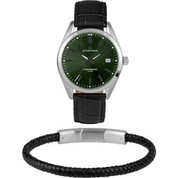Quarzuhr Jacques Lemans "Derby Set, 1-2143D-SET" Armbanduhren grün (schwarz) Herren Quarzuhren