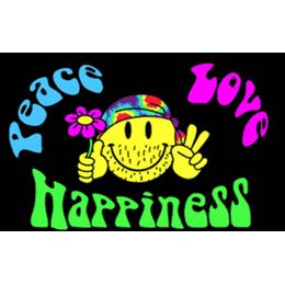 flaggenmeer Flagge Smiley Peace Love Happiness 80 g/m²