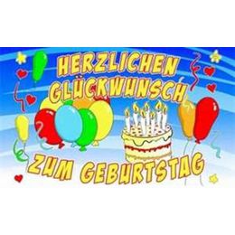 flaggenmeer Flagge Herzlichen Glückwunsch zum Geburtstag 2 80 g/m²