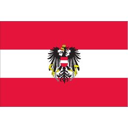 flaggenmeer Flagge Flagge Österreich mit Wappen 110 g/m² Querformat