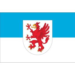 flaggenmeer Flagge Flagge Vorpommern mit Wappen 110 g/m² Querformat