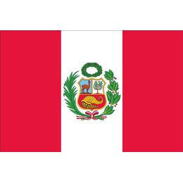 flaggenmeer Flagge Flagge Peru mit Wappen 110 g/m² Querformat
