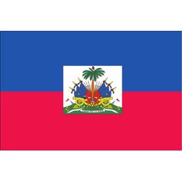 flaggenmeer Flagge Flagge Haiti mit Wappen 110 g/m² Querformat