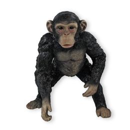 colourliving Tierfigur Affe Figur Deko Schimpanse jung Deko Affe Tier, Handbemalt, Wetterfest, Detailgetreu, braun|schwarz