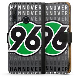 DeinDesign Handyhülle Offizielles Lizenzprodukt Hannover 96 - H96, Huawei Honor 20 Lite Hülle Handy Flip Case Wallet Cover, schwarz