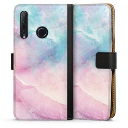 DeinDesign Handyhülle Marmor Abdruck Pastell Iridescent Marble, Huawei Honor 20 Lite Hülle Handy Flip Case Wallet Cover, schwarz
