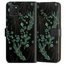 DeinDesign Handyhülle Eukalyptus Blätter Natur Eukalyptusblätter Black, Samsung Galaxy Note 10 lite Hülle Handy Flip Case Wallet Cover, schwarz