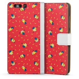 DeinDesign Handyhülle Minions Ich – Einfach unverbesserlich Banane Minion Pattern Red, Huawei P10 Hülle Handy Flip Case Wallet Cover Handytasche Leder