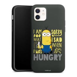 DeinDesign Handyhülle Minions Kevin Banane Minions Hungry, Apple iPhone 12 Silikon Hülle Premium Case Handy Schutzhülle, schwarz