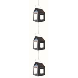 A2 Living Kerzenhalter Hängelaterne Schwarz 12 cm, 3er Set mit Kette