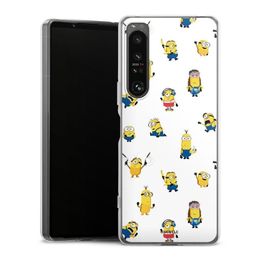 DeinDesign Handyhülle Ich – Einfach unverbesserlich Minions Kevin Minion Pattern White, Sony Xperia 1 IV Silikon Hülle Bumper Case Handy Schutzhülle