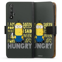 DeinDesign Handyhülle Minions Kevin Banane Minions Hungry, Huawei Nova 5T Hülle Handy Flip Case Wallet Cover Handytasche Leder, schwarz