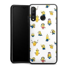 DeinDesign Handyhülle Ich – Einfach unverbesserlich Minions Kevin Minion Pattern White, Huawei P30 Lite Silikon Hülle Premium Case Handy Schutzhülle