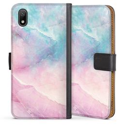 DeinDesign Handyhülle Marmor Abdruck Pastell Iridescent Marble, Huawei Y5 (2019) Hülle Handy Flip Case Wallet Cover Handytasche Leder, schwarz