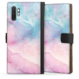 DeinDesign Handyhülle Marmor Abdruck Pastell Iridescent Marble, Samsung Galaxy Note 10 Plus 5G Hülle Handy Flip Case Wallet Cover, schwarz