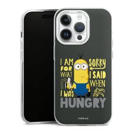 DeinDesign Handyhülle Minions Kevin Banane Minions Hungry, Apple iPhone 14 Pro Silikon Hülle Bumper Case Handy Schutzhülle, weiß, transparent