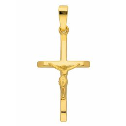 Adelia´s Adelia´s Kettenanhänger 585 Gold Kreuz Anhänger Korpus, Goldschmuck für Damen & Herren, goldfarben