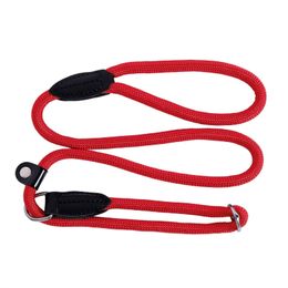 lionto Hundeleine Hundeleine mit Zugstopp, Retrieverleine, mit Zugbegrenzung, 120 cm, rot