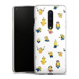 DeinDesign Handyhülle Ich – Einfach unverbesserlich Minions Kevin Minion Pattern White, OnePlus 8 Silikon Hülle Bumper Case Handy Schutzhülle Smartpho