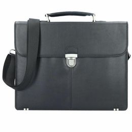 Esquire Oxford Aktentasche Leder 40 cm Laptopfach schwarz